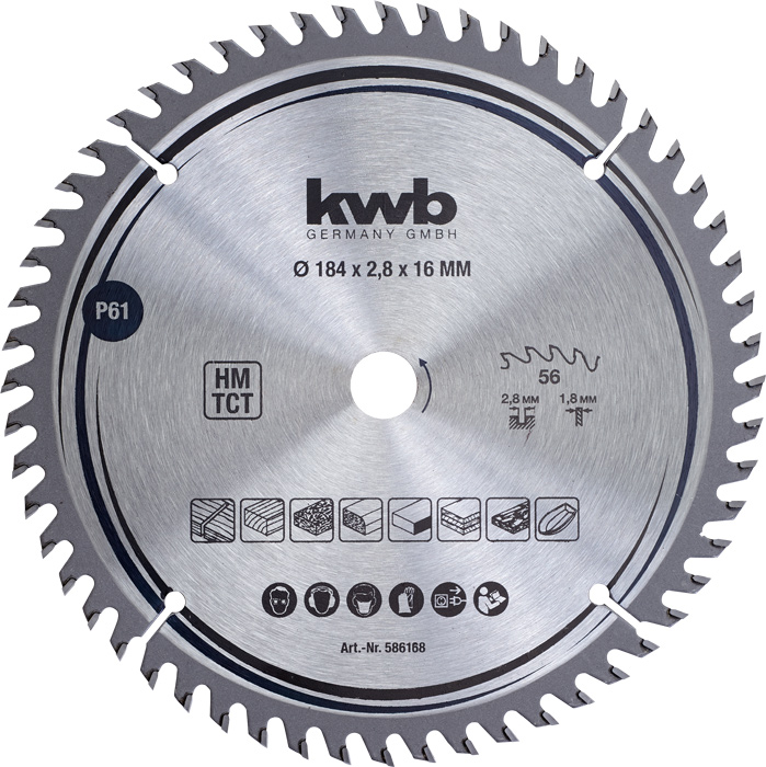KWB 49586168 TCT list za cirkular za drvo 184 x 16 mm, 56T