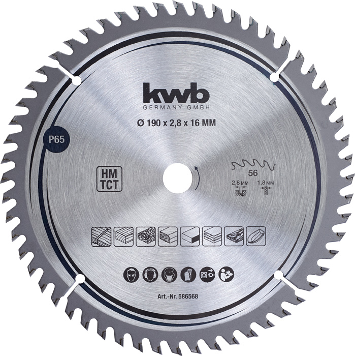 KWB 49586568 TCT list za cirkular za drvo 190 x 16, 56T