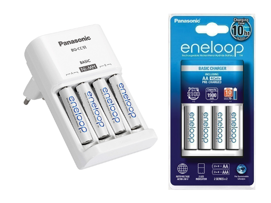 Eneloop punjač, BQ-CC51 + 4xHR6, 1900mAh