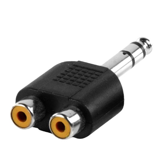 Adapter 2xčinč utičnica - 6,3mm stereo utikač