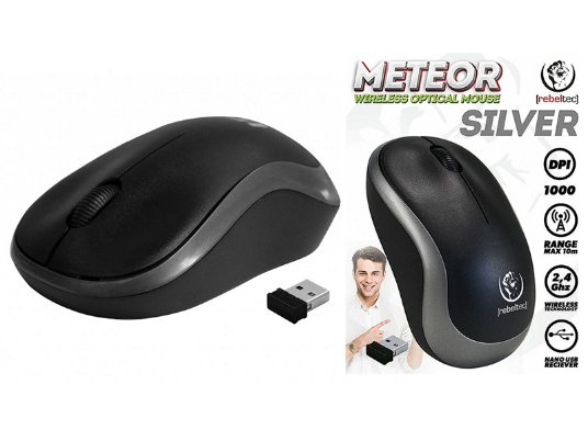 Rebeltec bluetooth miš, meteor, srebrni