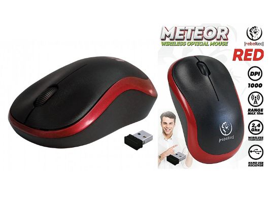 Rebeltec bluetooth miš, meteor, crveni