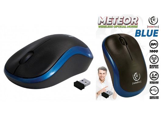 Rebeltec bluetooth miš, meteor, plavi