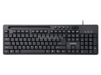 Gembird multimedijalna tastatura US layout black USB sa drzacem za telefon KB-UM-108