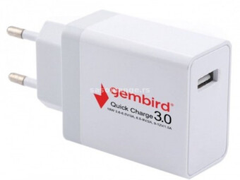 Gembird QC3.0 brzi punjac +type C USB kabl,18W 3.6-6.5V/3A, 6.5V-9V/2A, 9V-12V/1.5A(343) NPA-AC36 **