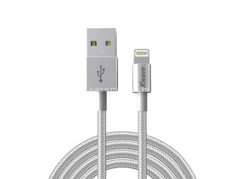 Xwave USB kabl/USB 2.0(tip A)- LIGHTNING(iPHONEkompatibilni)/dužina 2m/3A/Aluminium/srebrni uplet...
