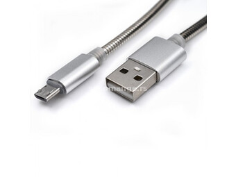 USB metalni kabl na mikro 1m MAB-K010 silver ( 101-21 )