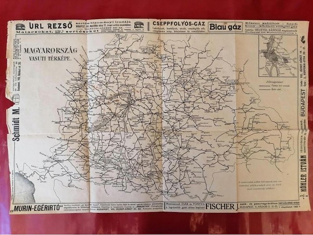 Magyarország vasuti térképe - oko 1910.