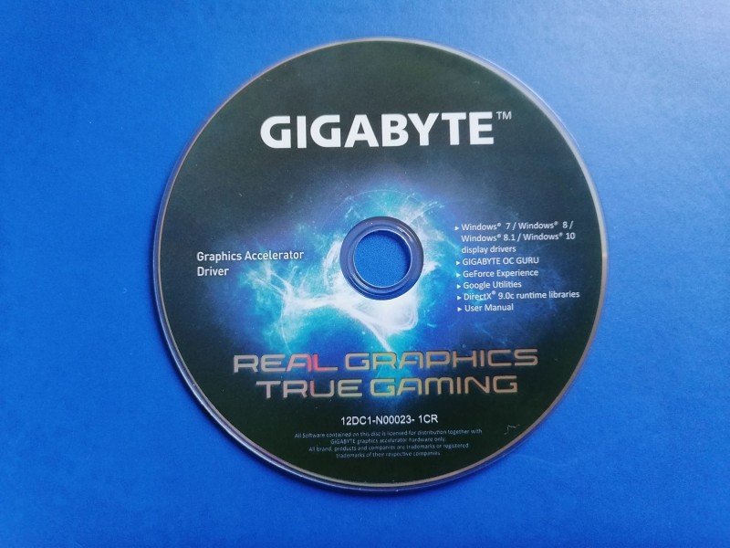 CD sa drajverima za Gigabyte nvidia grafičke kartice