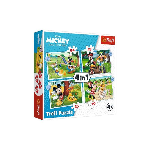 TREFL Puzzle Disney Mikijev jedan dan sa prijateljima - 4u1 (35, 48, 54, 70 delova)