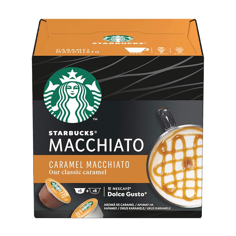 STARBUCKS Caramel Macchiato by NESCAFÉ Dolce Gusto, kapsule za kafu 12 kapsula / 6 napitaka, kutija, 127,8 g
