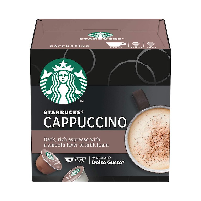 STARBUCKS Cappuccino by NESCAFÉ Dolce Gusto, kapsule za kafu 12 kapsula / 6 napitaka, kutija, 120 g