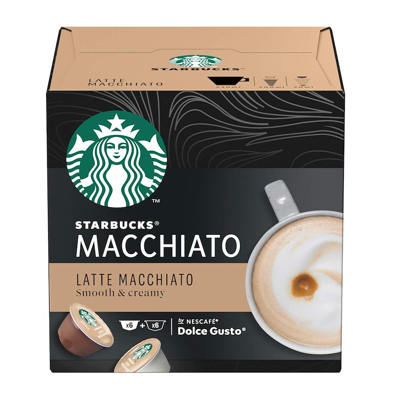 STARBUCKS Latte Macchiato by NESCAFÉ Dolce Gusto, kapsule za kafu 12 kapsula / 6 napitaka, kutija, 129 g