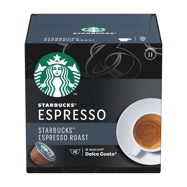 STARBUCKS Espresso Roast by NESCAFÉ Dolce Gusto Dark Roast, kapsule za kafu 12 kapsula/12 napitaka, kutija, 66g
