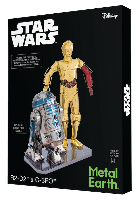 3D metalna maketa - STAR WARS Set robot C-3PO + R2D2