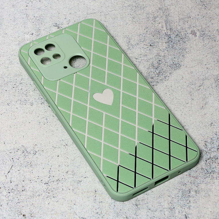 Maska Diamond Heart za Xiaomi 10c svetlo zelena