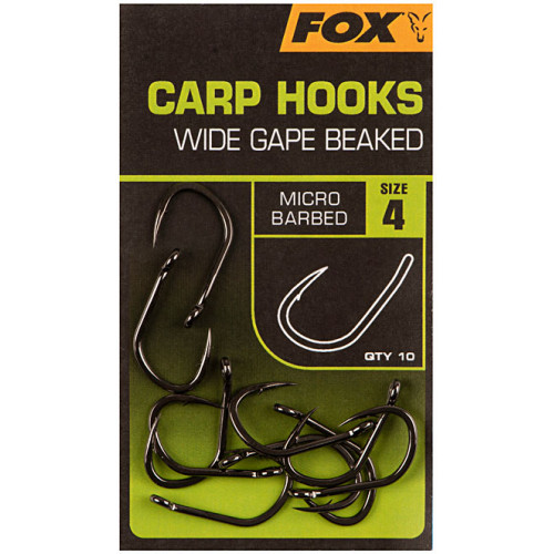 FOX CARP HOOKS WIDE GAPE BEKED