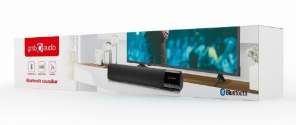 SPK-BT-BAR400-01 * Gembird Bluetooth speaker soundbar 2x5W USB, SD, AUX, mikrofon, black (967)