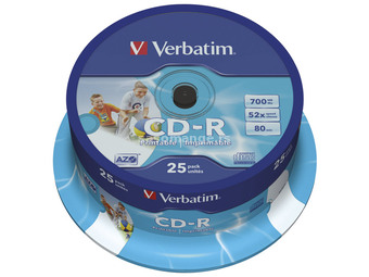 CD-R 700/80 52x spindl AZO printable pk25 Verbatim 43439