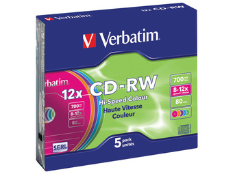 CD-RW 700/80 8x-12x slim Verbatim 43167 sortirano
