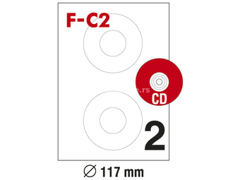 Etikete ILK za CD/DVD fi-117mm pk100L Fornax F-C2