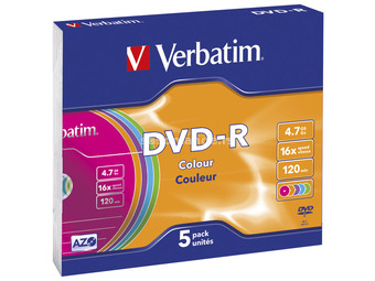 DVD-R 4,7/120 16x slim pk5 Verbatim 43557 sortirano