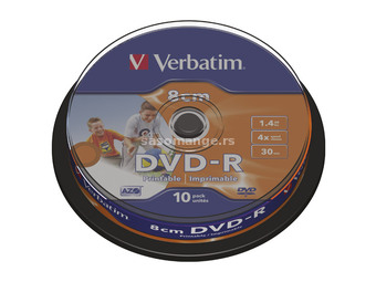 DVD-R mini 1,4GB 4x spindl printable pk10 Verbatim 43573