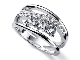 Ženski oliver weber drive crystal prsten sa swarovski belim kristalima m ( 41159rm )