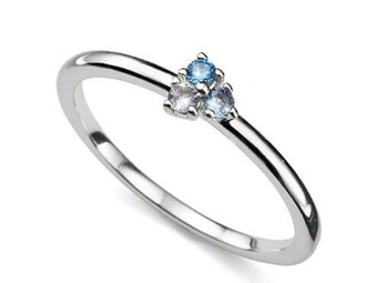 Ženski oliver weber wispy blue zircon prsten sa swarovski plavim cirkonima m ( 41158m )