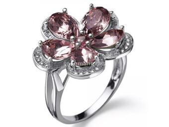Ženski oliver weber fiore light rose prsten sa swarovski rozim kristalom xl ( 41150xl.223 )