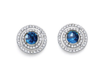 Ženske oliver weber target sapphire mindjuše sa plavim swarovski kristalom ( 22997.206 )