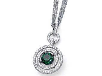 Ženski oliver weber target emerald lančić sa zelenim swarovski kristalom ( 12234.205 )