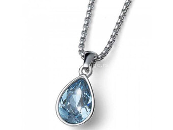Ženski oliver weber delite aquamarine lančić sa swarovski plavim kristalom ( 11974.202 )