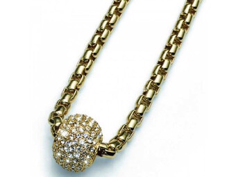 Ženski oliver weber soft gold crystal lančić sa swarovski belim kristalima ( 11216g )