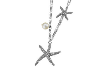 Ženski oliver weber starfish crystal lančić sa swarovski belim kristalnim priveskom ( 11074r )