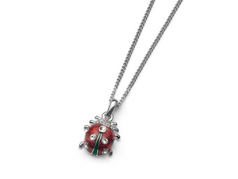 Ženski oliver weber ladybug mini crystal lančić sa swarovski crvenim kristalnim priveskom ( 11182 )