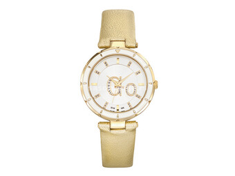 Ženski girl only go zlatni modni beli ručni sat sa zlatnim kožnim kaišem ( 698264 )