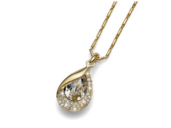 Ženski oliver weber hidden gold crystal zlatni lančić sa swarovski kristalnim priveskom ( 11246g )