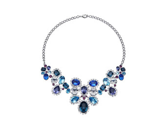 Ženska oliver weber empire violet ogrlica sa plavim,ljubičastim swarovski kristalom ( 11597 )