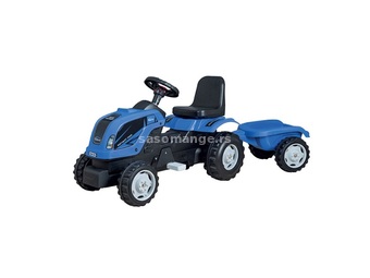 Traktor sa pedalama sa prikolicom Plavi