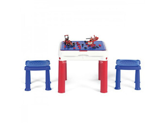 Curver sto dečiji constructable sa dve stolice set, crvena/plava/bela ( CU 227497 )