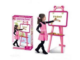 3u1 dvostrana tabla za učenje Learning easel Roze