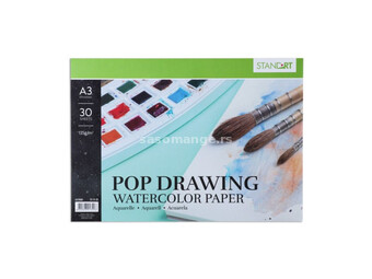 Pop drawing, akvarel blok, 135g, 30 lista, A3 ( 617050 )