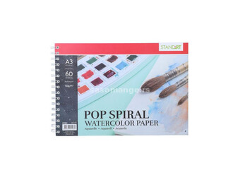 Pop spiral, akvarel blok sa spiralom, 135g, 60 lista, A3 ( 617055 )