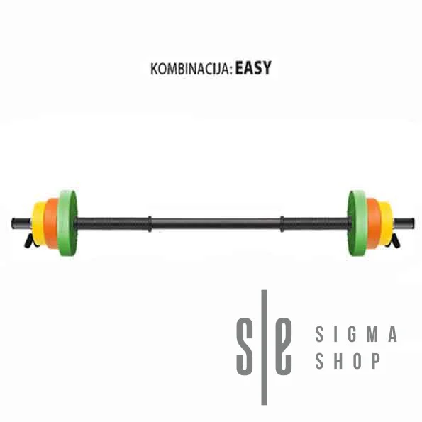 Kombinacija EASY-14kg tegova + šipka sa oprugama