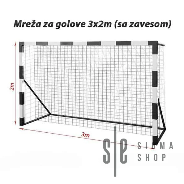 Mreža za gol 3x2m (sa zavesom)