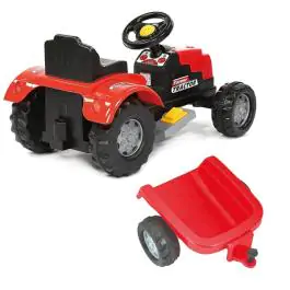 Traktor sa prikolicom na baterije 6V crveni