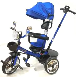 Tricikl-guralica za decu sa tendom i ručkom met.Y-TS5548 Plavi