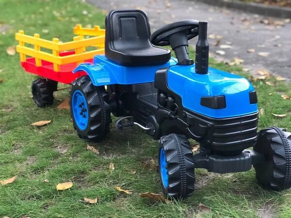 Traktor na pedale Biberoglu sa prikolicom – plavi, 4103