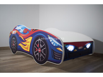 Dečiji krevet 160x80cm (trkacki auto) red blue car - LED ( 74008 )